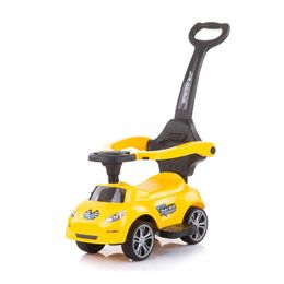 Chipolino Kinder Rutschauto 2 in 1 Turbo Schubstange Musikfunktion Rückenlehne gelb