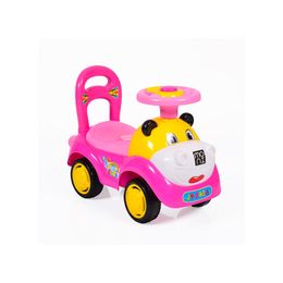 Moni Kinderauto, Rutscher Laufhilfe Super Car lustiges Design, Melodien, Rückenlehne rosa