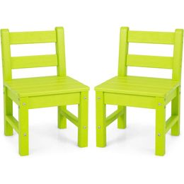 Costway 3-teiliges Tisch- & Stuhlset, Spieltisch-Set für Kleinkinder aus Holz