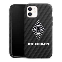 DeinDesign iPhone 12 mini Handy Panzer Handyh&uuml;lle robuste Outdoor H&uuml;lle Schutzh&uuml;lle matt Borussia M&ouml;nchengladbach Carbon Gladbach Tough Case