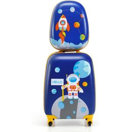 Costway 2tlg Kinderkoffer + Rucksack, Kindertrolley aus Kunststoff