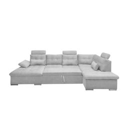 ED Lifestyle Medan U Sofa 3-teilig Holzwerkstoff/Nosag Light Grey