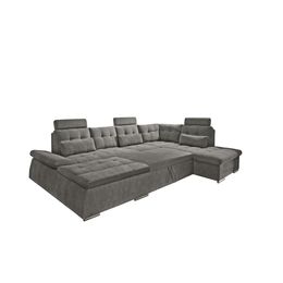 ED Lifestyle Nalo U Sofa 3-teilig Holzwerkstoff/Nosag Stone