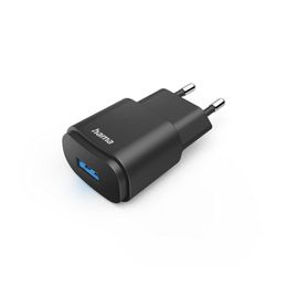 Hama USB Ladegerät, USB A Netzteil, Universaladapter, LED Anzeige, 6 W USB-Ladegerät (1200 mA), schwarz