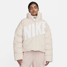 Nike Sportswear Essential Extragroße Therma-FIT Puffer-Jacke aus Kord für Damen - Braun