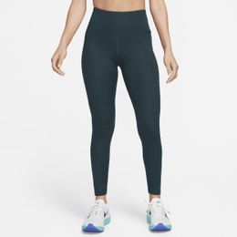 Nike Fast 7/8-Leggings mit mittelhohem Bund, Print und Taschen für Damen - Grün