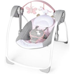 Ingenuity Babyschaukel Comfort 2 Go, Flora Unicorn, tragbar, rosa