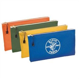 KLEIN TOOLS 5140 Stoff-Reißverschlusstasche, Canvas, Oliv/Orange/Blau/Gelb, 4er-