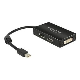 Delock 62623 DisplayPort / HDMI / DVI Adapter [1x Mini-DisplayPort Stecker - 1x DisplayPort Buchse, HDMI-Buchse, DVI-Buchse 24+1pol.] Schwarz mit Ferritkern