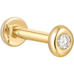 Ania Haie Damen Single-Ohrstecker, 585er Gelbgold mit Diamant, ca. 0,019 Karat, gold, 99