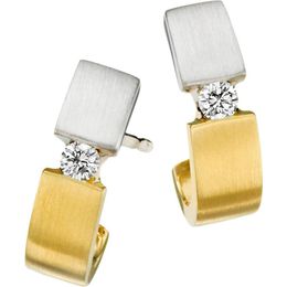 MONCARA Damen Ohrstecker, 375er Gelbgold mit 2 Diamanten, zus. ca. 0,08 Karat, gold