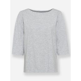 Heine Witt Damen 3/4-Arm-Shirt mit Rundhals-Ausschnitt, steingrau-meliert, Gr&ouml;&szlig;e 38