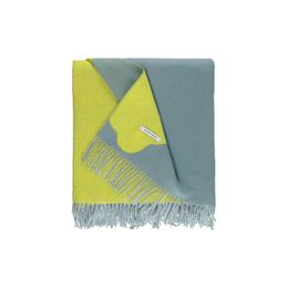Tom Tailor Unisex Gewebte Wohndecke mit recyceltem Polyester, gelb, Muster, Gr. 150X180