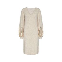 Tchibo Strickkleid mit Pailletten - Beige - Gr.: XS