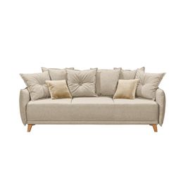 ED Lifestyle Pamplona 3DL Schlafsofa Holzwerkstoff/Nosag Beige/Beige