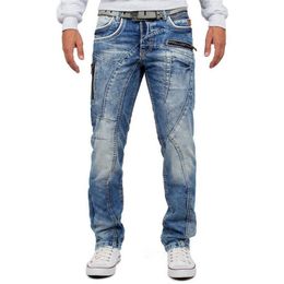 Cipo & Baxx Cipo & Baxx Regular-fit-Jeans Herren Hose BA-C1150 mit Verzierungen und Reißverschlüssen