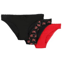 Black Premium by EMP Three Pack Slips with Heart Print Panty-Set multicolor in L