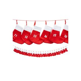 Cepewa Adventskalender Adventskalender Socken 18x20cm Länge 260 cm Sockenkette zum Befüllen