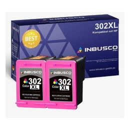 Inbusco 2x Tintenpatronen HP 302 XL (2 Color) Tintenpatrone