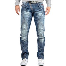 Cipo & Baxx Cipo & Baxx Regular-fit-Jeans Hose BA-C0751 mit Destroyed Effekten und Zippern