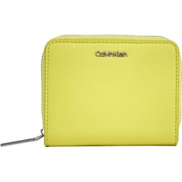 Calvin Klein Brieftasche, Reißverschluss, Emblem, für Damen, gelb