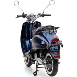 NOVA MOTORS E-Motorroller eRetro Star Li Premium, 2000 W, 45 km/h, Mit Weißwandreifen, digitalem Tacho und gesteppter Sitzbank, blau