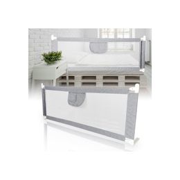 Clanmacy Bettschutzgitter Bettgitter Rausfallschutz 150-200cm Bettrailing Babybett Kinder Kantenschutz für Boxspring Grau Kinderbettschutzgitter