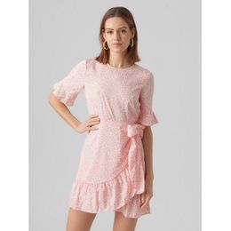 Véro Moda Vero Moda Shirtkleid Kurzes Mini Wickel Kleid VMHENNA (kurz) 5775 in Pink