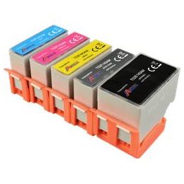 5 Ampertec Tinten ersetzt Epson C13T02F140-440+E140 202 5-farbig