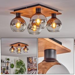 hofstein Koyoto Deckenleuchte Glas 15 cm Naturfarben, Schwarz, 4-flammig
