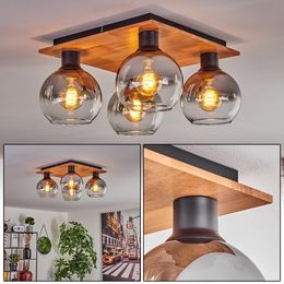 hofstein Koyoto Deckenleuchte Glas 15 cm Naturfarben, Schwarz, 4-flammig