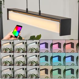 hofstein Siders Pendelleuchte LED Schwarz, 1-flammig, Farbwechsler