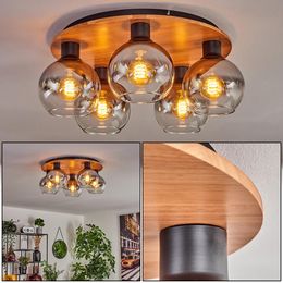 hofstein Koyoto Deckenleuchte Glas 15 cm Naturfarben, Schwarz, 5-flammig