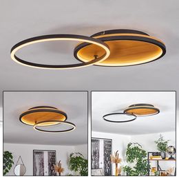 hofstein Cardozo Deckenleuchte LED Naturfarben, Schwarz, 1-flammig