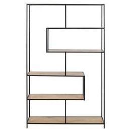 Miliboo Industrie-Bücherregal aus schwarzem Metall und Holz L114 cm TRESCA