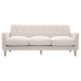 Miliboo Design-Sofa skandinavisch naturfarbener Stoff 3-Sitzer LUNA