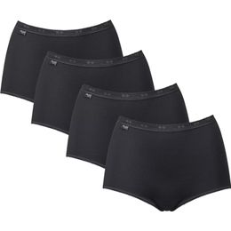 Sloggi Basic+ Maxi-Panty, 4er-Pack, Premium Comfort, für Damen, schwarz, 40