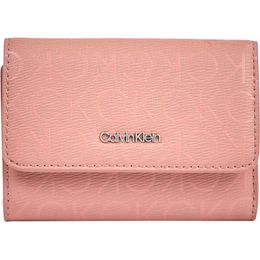 Calvin Klein Brieftasche, Emblem, Logo-Muster, für Damen, rosa