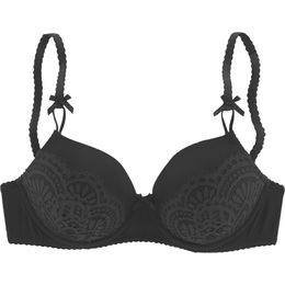 Lascana Aurora Bügel-BH, florale Stickerei, für Damen, schwarz, 80E