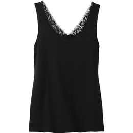 Calida Unterhemd, V-Ausschnitt, Spitze, für Damen, schwarz, XS