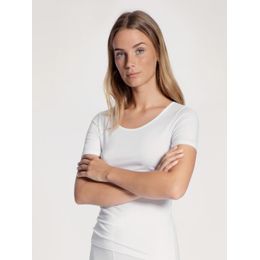 Calida Natural Comfort T-Shirt, Rundhals, Single Jersey, für Damen, weiß, XS