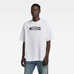 G-Star Raw T-Shirt, Rundhals, Logo, für Herren, weiß, S