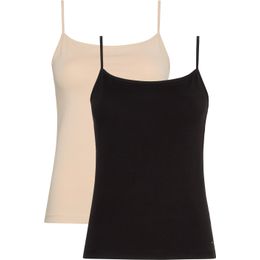 Tommy Hilfiger Premium Essentials Schlafanzug-Oberteil- 2er-Pack, Spaghettiträger, für Damen, schwarz, XS