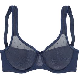 Lascana Nuance Minimizer-BH, Formbügel, Spitzen-Details, für Damen, blau, 80C