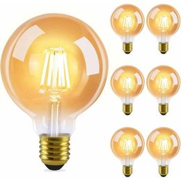 Led Gluehbirne E27 Vintage Lampe - G80 Leuchtmittel edison Light Bulb 2700K 4W Glühlampe Warmweiß Filament Retro Birne Glas Antike Energiesparlampe