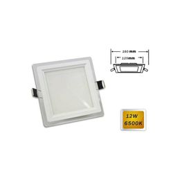 Meditrade GmbH Schlankes vertieftes quadratisches led-panel 12WATT weisses licht 6500K 3000K 4000K P-125EQ Naturweiß - Naturweiß