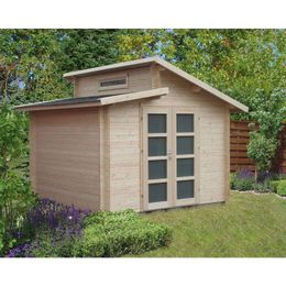 Gartenhaus Aktiva aus Holz in Braun Gartenhütte Wandstärke: 28 mm Geräteschuppen - Braun - Alpholz