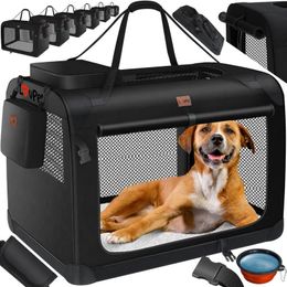 Lovpet - Hundebox Hundetransportbox faltbar Inkl.Hundenapf Transporttasche Hundetasche Transportbox für Haustiere Hunde und Katzen