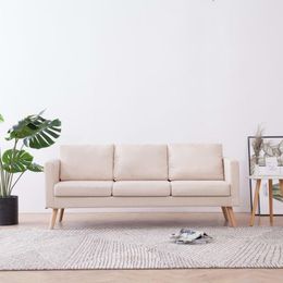 MAISONCHIC 3-Sitzer-Sofa Loungesofa Couch Modern Stoff Cremeweiß DE90699