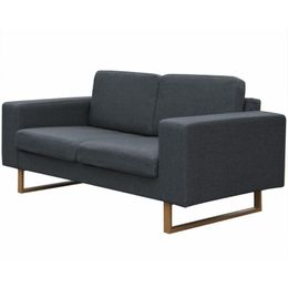 MAISONCHIC 2-Sitzer Sofa Loungesofa Couch Modern Stoff Dunkelgrau DE20843